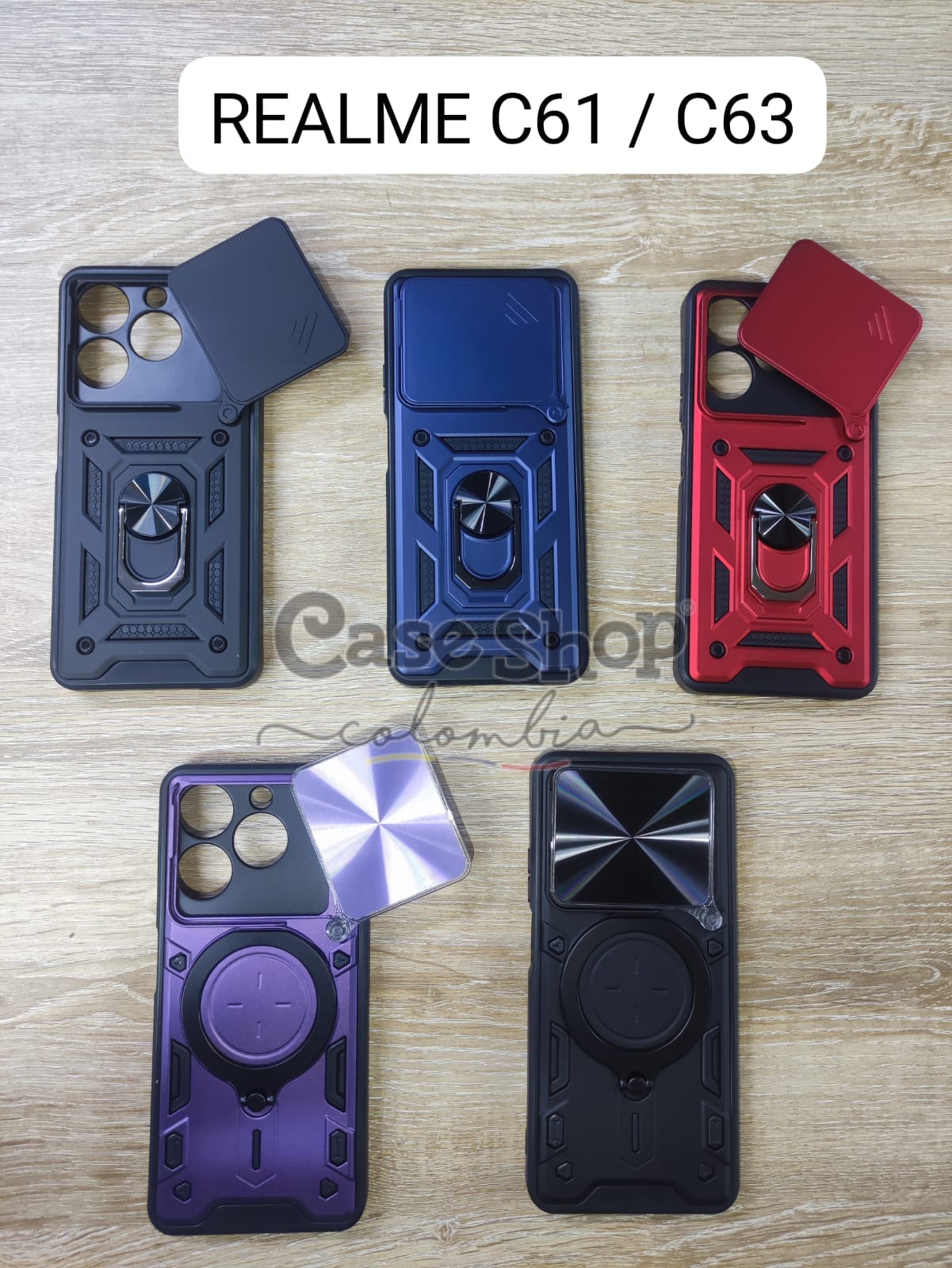Case tipo anillo y tipo aro REALME C61 – CaseShopColombia