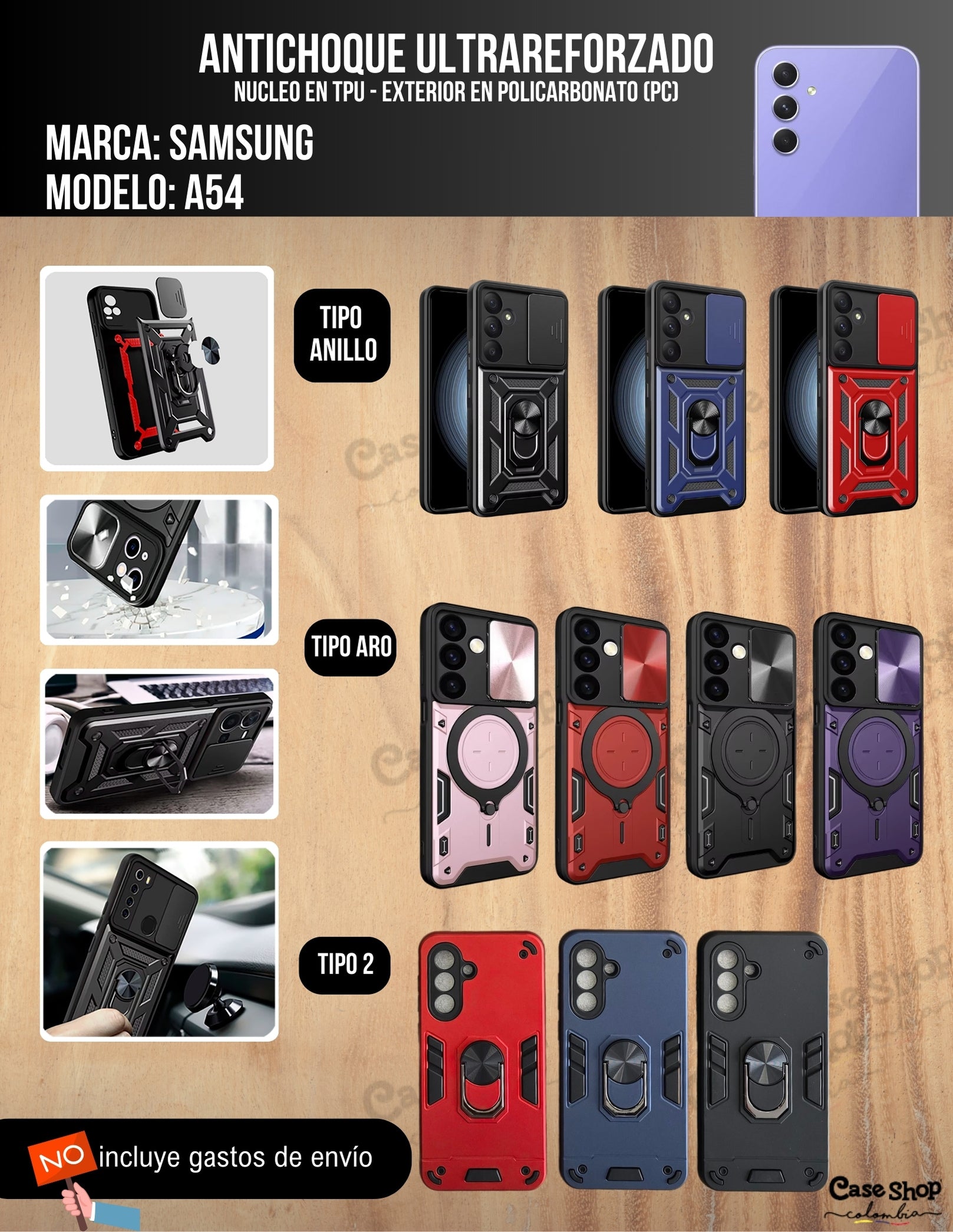 Antichoque ultra reforzado Samsung A54 – CaseShopColombia